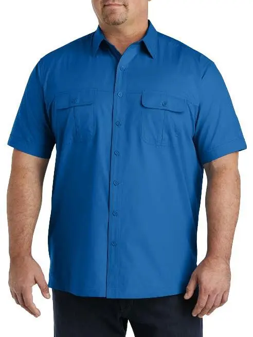 HARBOR BAY BY DXL Co-pilot Sport Shirt - Snorkel Blue