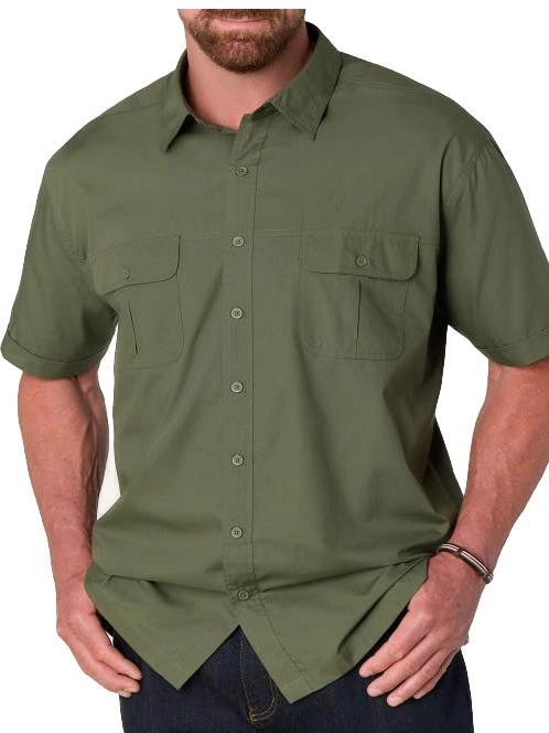 HARBOR BAY BY DXL Big & Tall Co-pilot Sport Shirt - Thyme