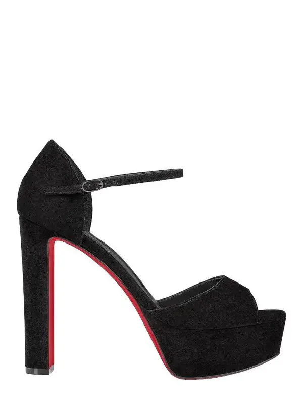 CHRISTIAN LOUBOUTIN Sandaloo 130mm Veau Velours Platform Sandals - Black