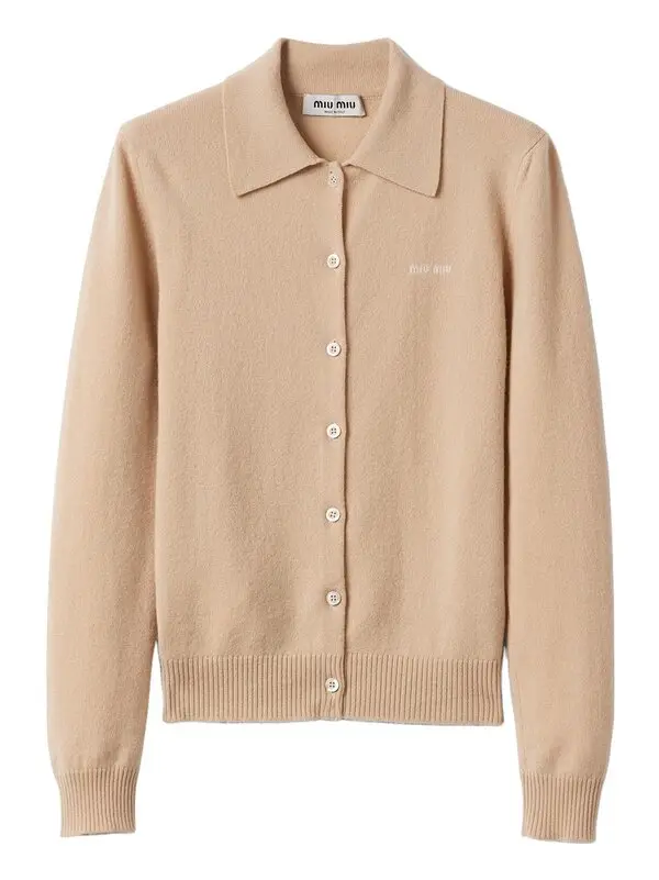 Miu Miu Cashmere Knit Cardigan - Albino White