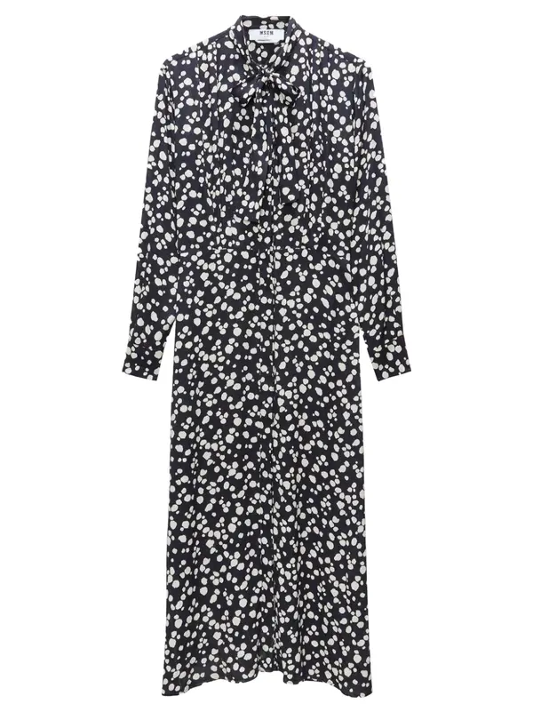 MSGM Spot-print Maxi Dress - Black