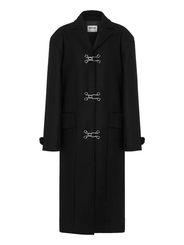 Moschino Notched-collar Single-breasted Coat - Black