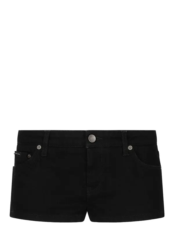 Dolce & Gabbana Mid-rise Denim Shorts - Black