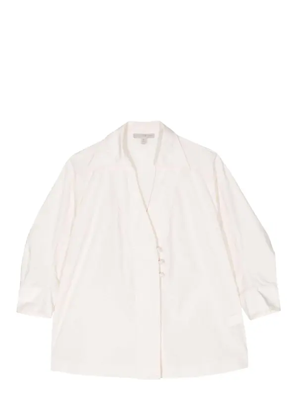 Shiatzy Chen Knot-detail Crinkled Shirt - Neutrals