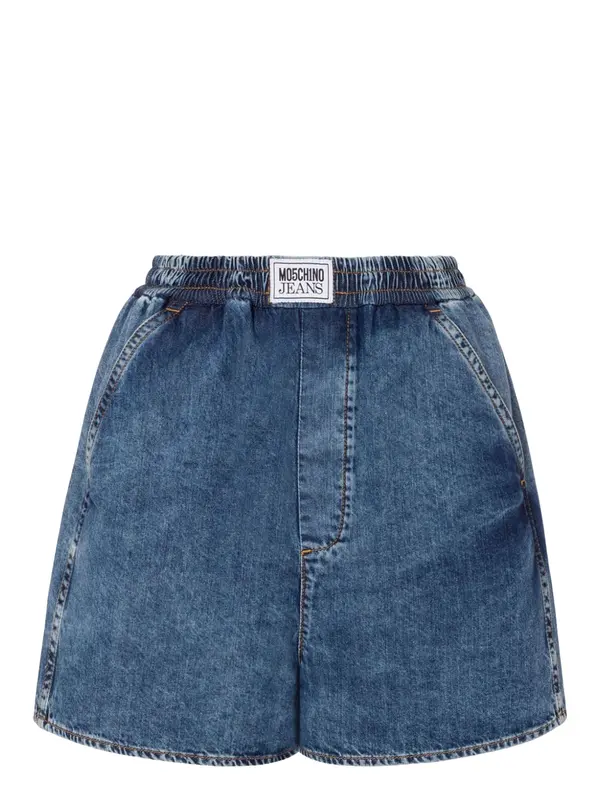 MOSCHINO JEANS Elasticated-waistband Denim Shorts - Blue