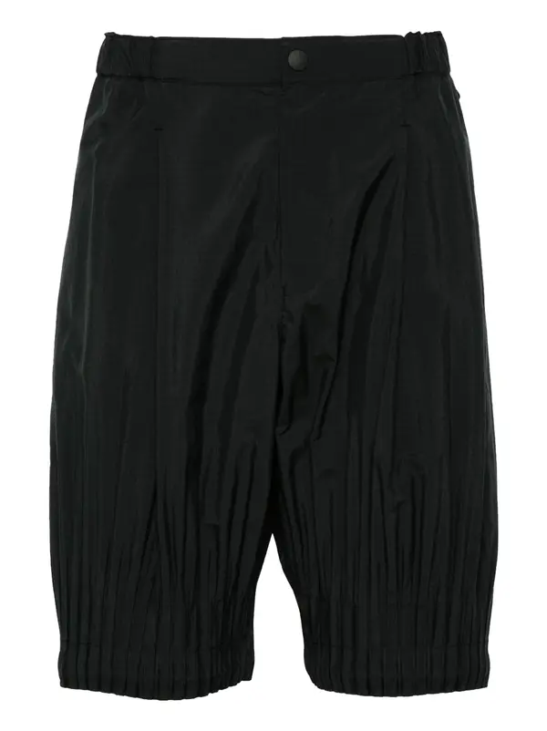 Issey Miyake Cascade Plissé-details Shorts - Black