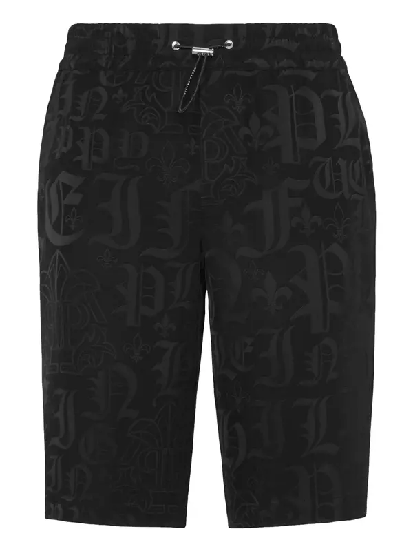 Philipp Plein Monogram-jacquard Bermuda Shorts - Black