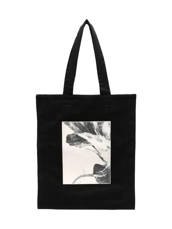 Y3 Floral-print Tote Bag - Black