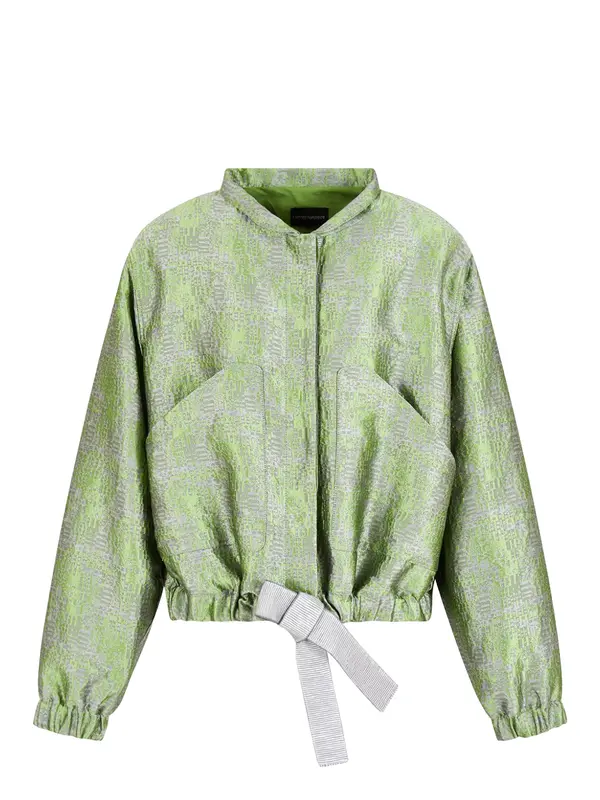 Emporio Armani Jacquard Bomber Jacket - Green