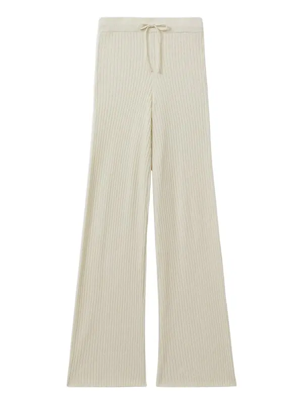 Good American Ribbed Terry Lounge Trousers - Cloud White