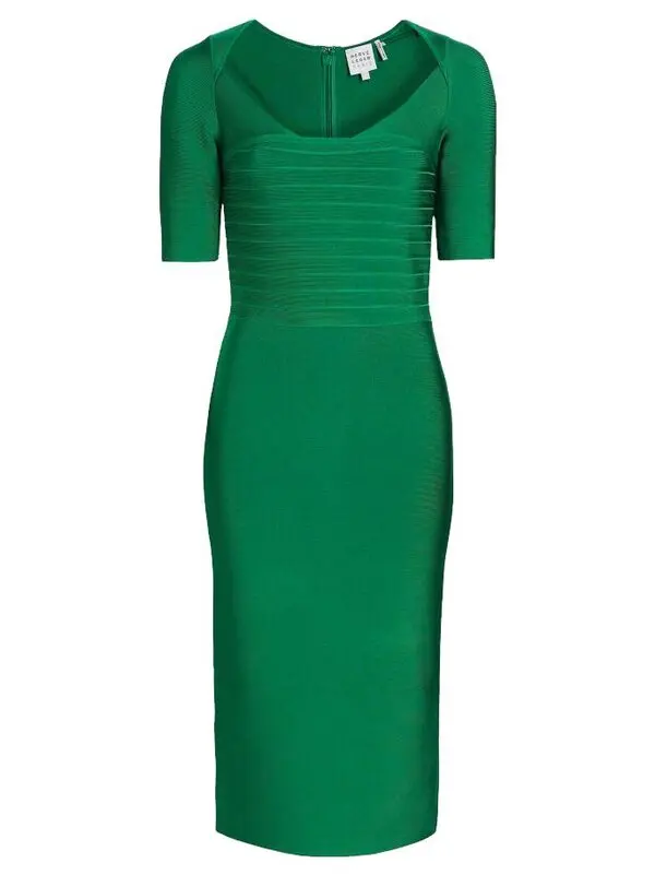 Herve Leger The Caroline Dress - Forest