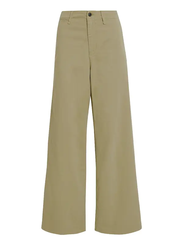 Rag & Bone Cotton-blend Twill Wide-leg Pants - Army Green