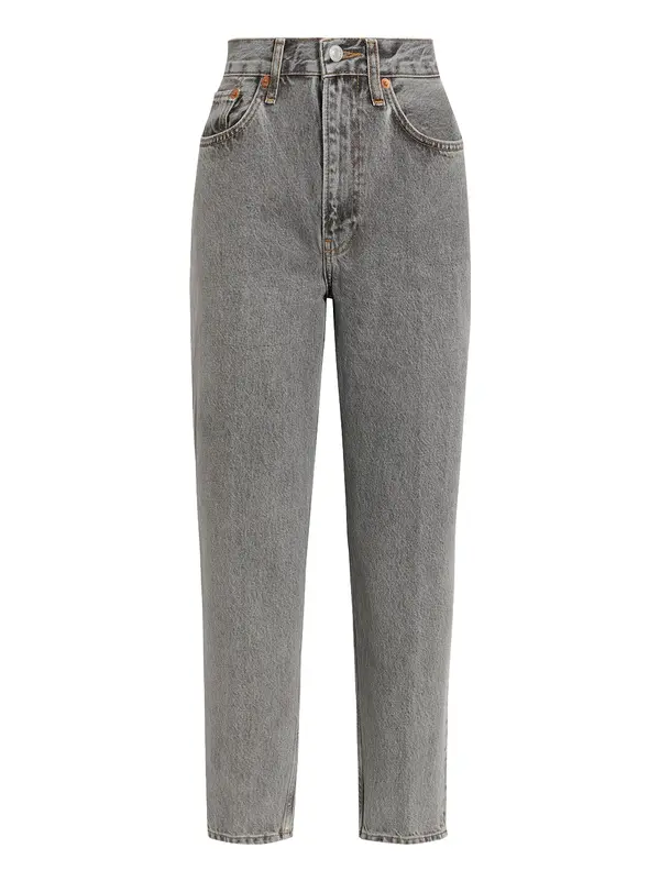 RE/DONE High-rise Tapered Jeans - Gray