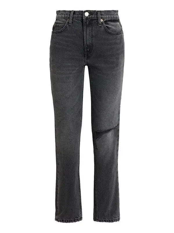 RE/DONE 70s Stovepipe Cropped Jeans - Dark Gray