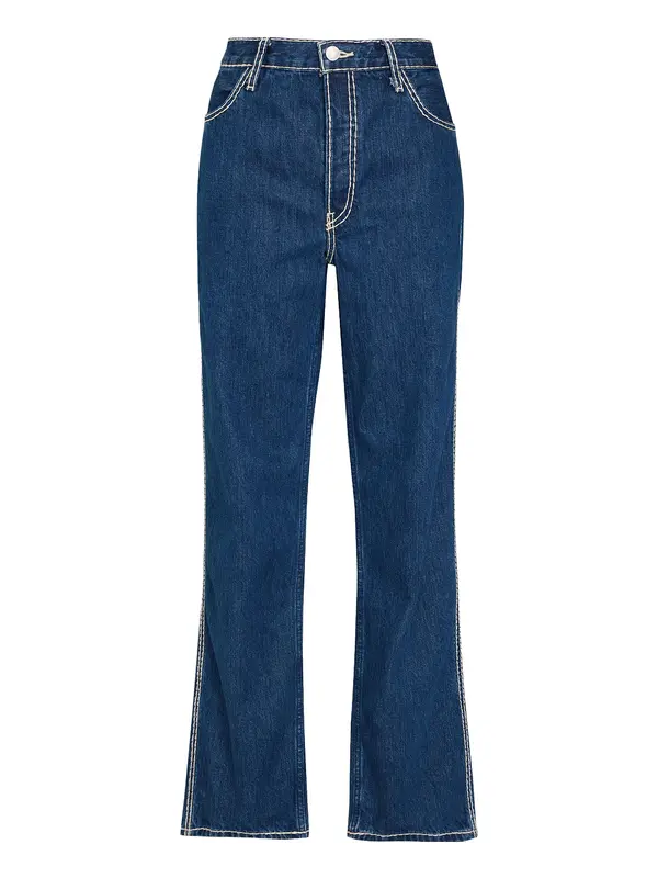 RE/DONE High-rise Straight-leg Jeans - Dark Denim