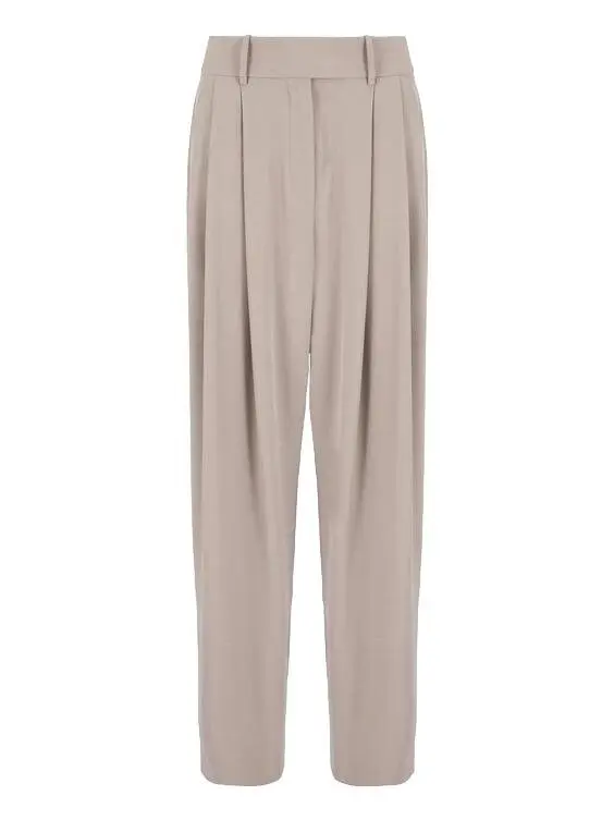 Giorgio Armani Washed Silk Trousers - Brown / Neutral