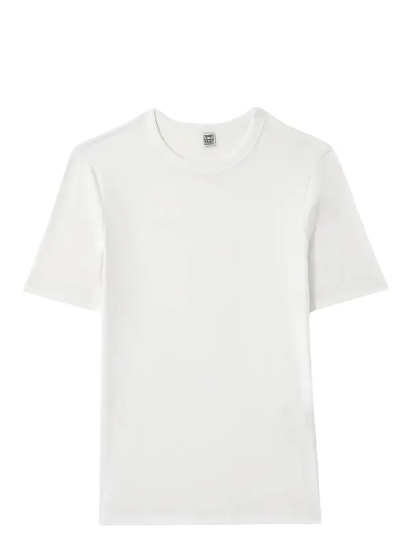 TOTEME Ribbed Stretch-cotton Jersey T-shirt - White