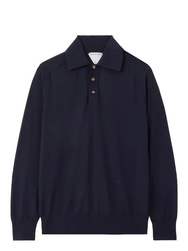 Bottega Veneta Wool Polo Shirt - Blue