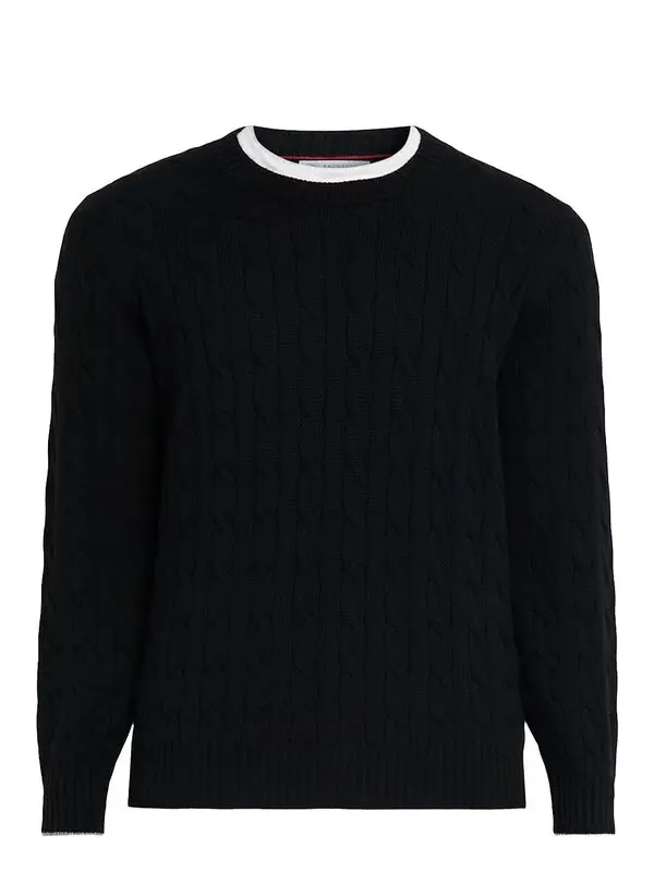 Brunello Cucinelli Cashmere Cable Knit Sweater - Black