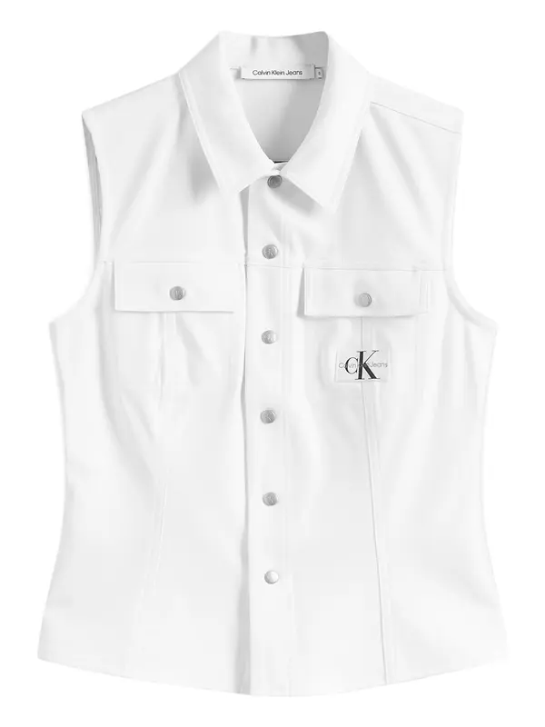 Calvin Klein Sheen Milano Sleeveless Shirt - Bright White