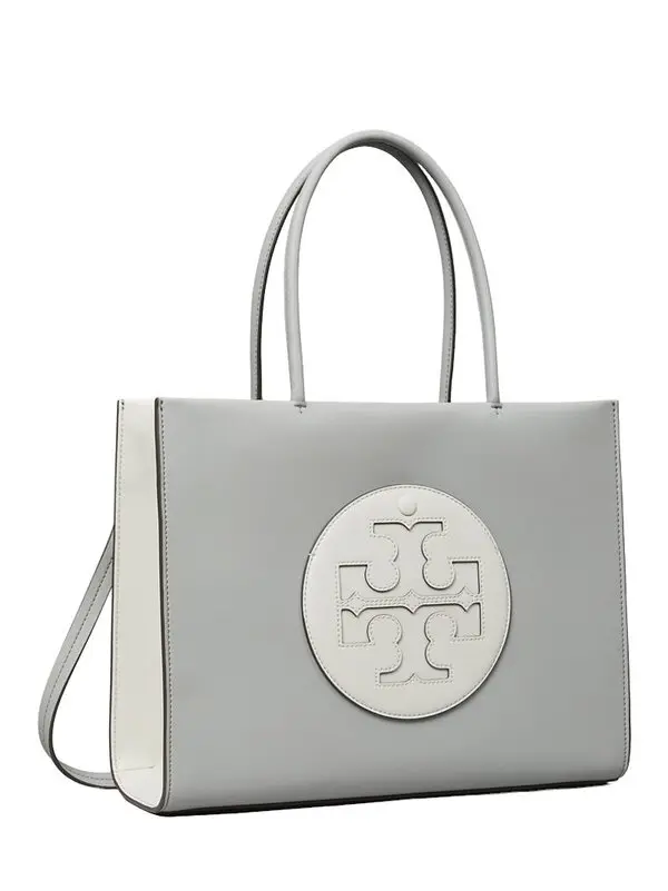 Tory Burch Small Ella Bio Color-block Tote - Light Granite/moongaze