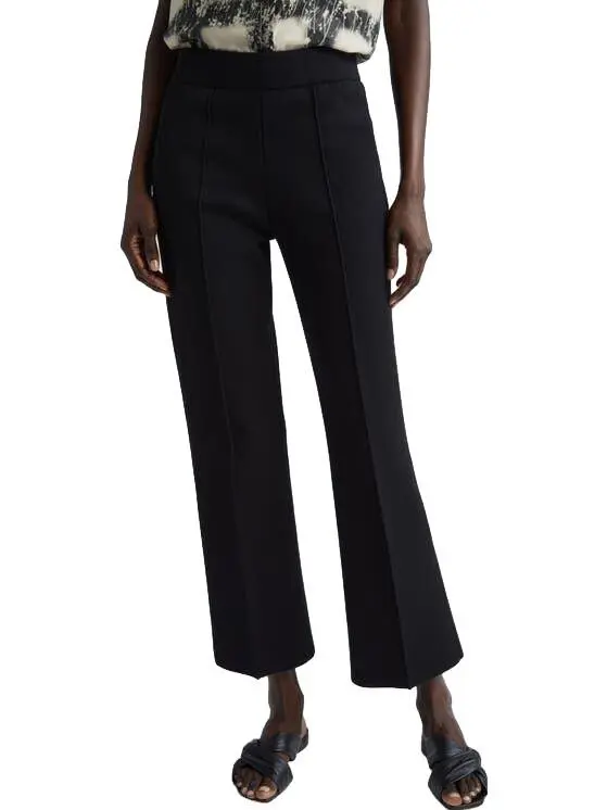 Lafayette 148 New York Foley Crepe Knit Flare Ankle Pants - Black