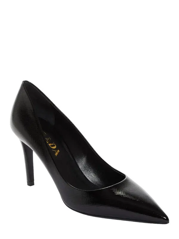 Prada Saffiano Leather Pointed-toe Pump - Nero