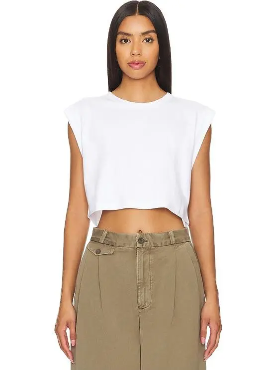 CLYQUE David Crop Top - White