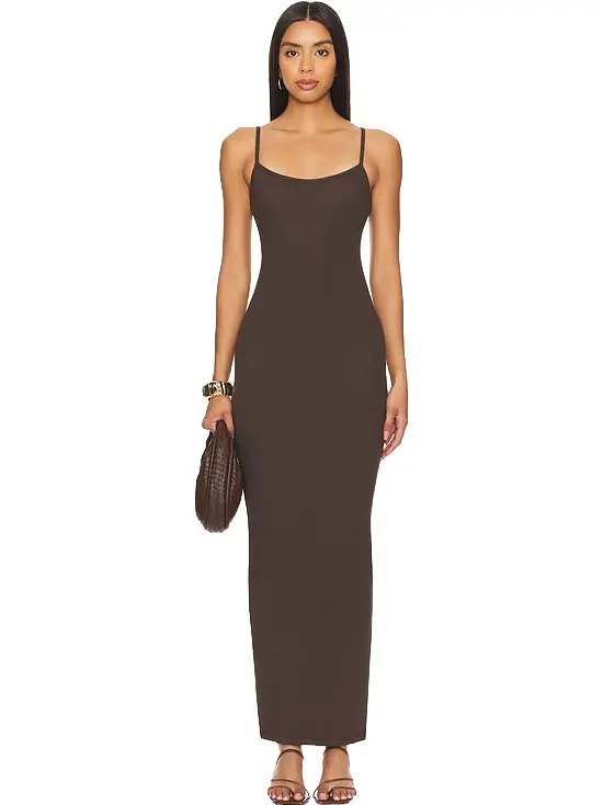 CLYQUE Donya Maxi Dress - Espresso