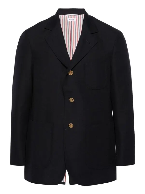 Thom Browne Single-breasted Wool Blazer - Blue