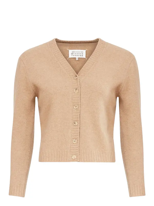 MAISON MARGIELA V-neck Wool Cardigan - Neutrals