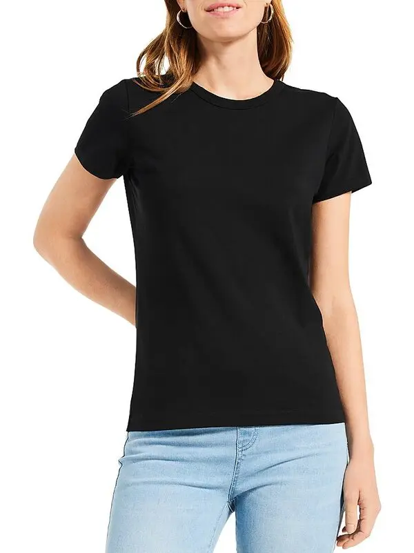 NIC+ZOE Perfect Knit Crewneck Tee - Black Onyx