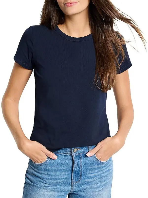 NIC+ZOE Perfect Knit Crewneck Tee - Dark Indigo