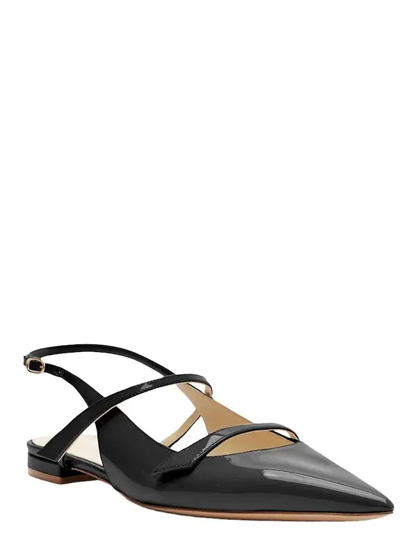 ALEXANDRE BIRMAN Tita Pointed Toe Slingback Flats - Black