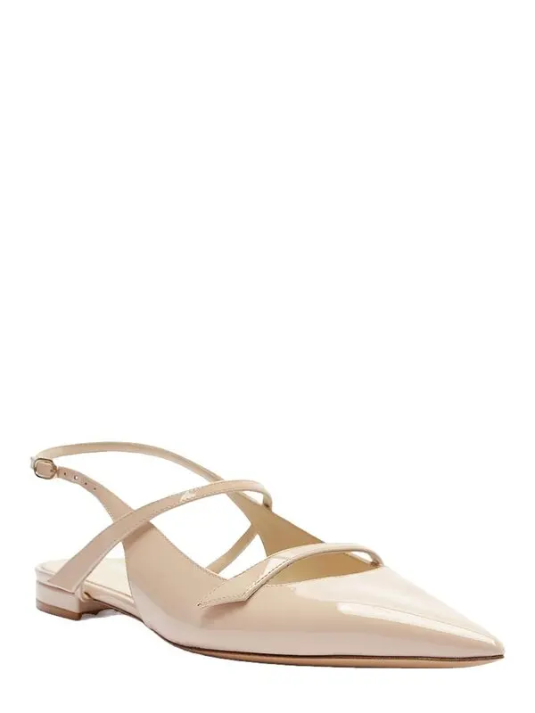 ALEXANDRE BIRMAN Tita Pointed Toe Slingback Flats - Semolina