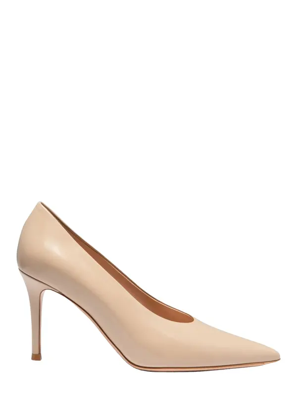 GIANVITO ROSSI 85mm Pointed-toe Leather Pumps - Neutrals