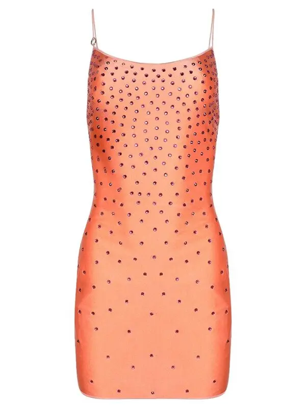 Oseree Embellished Mini Dress - Peach