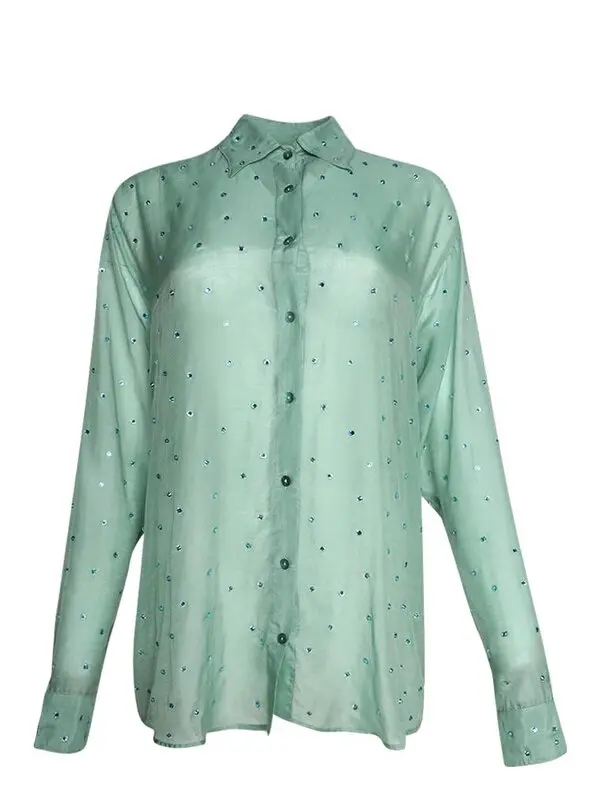 Oseree Gem Long Shirt - Aqua