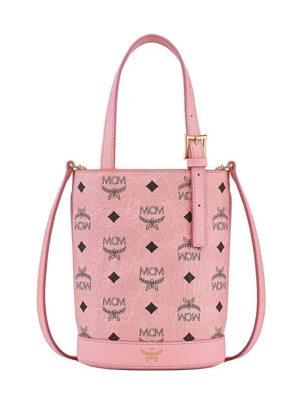 Mcm Visetos Bucket Tote - Soft Pink