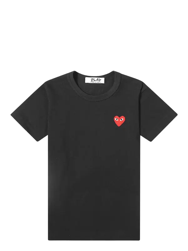 Play Comme Des Garcon Basic Heart Logo T-shirt - Black