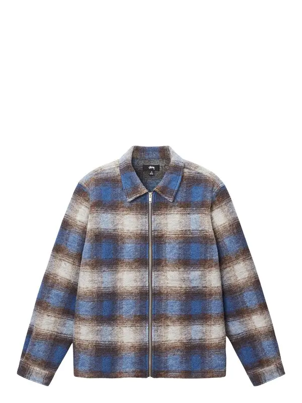 StÜssy Brushed Wool Plaid Zip Shirt - Multicolor