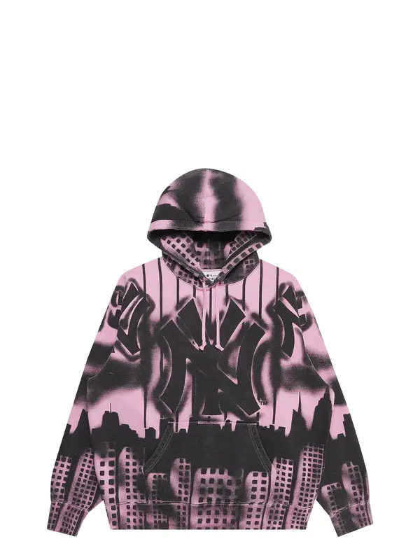 Supreme X New York Yankees Airbrush Hooded Sweatshirt - Pink