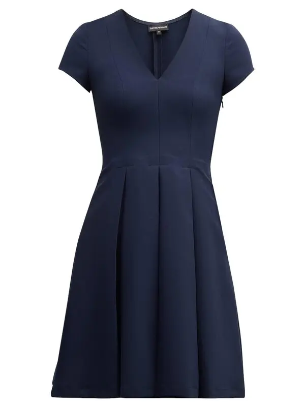 Emporio Armani Emma Pleated Mini Dress - Navy Blue