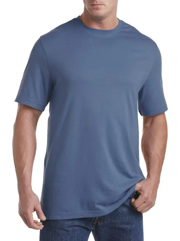 HARBOR BAY BY DXL Big & Tall Moisture-wicking Jersey T-shirt - Bering Sea