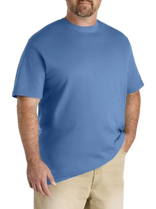 HARBOR BAY BY DXL Big & Tall Moisture-wicking Jersey T-shirt - Blue Yonder
