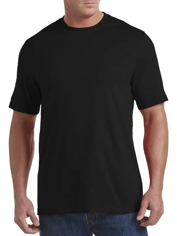 HARBOR BAY BY DXL Big & Tall Moisture-wicking Jersey T-shirt - Caviar