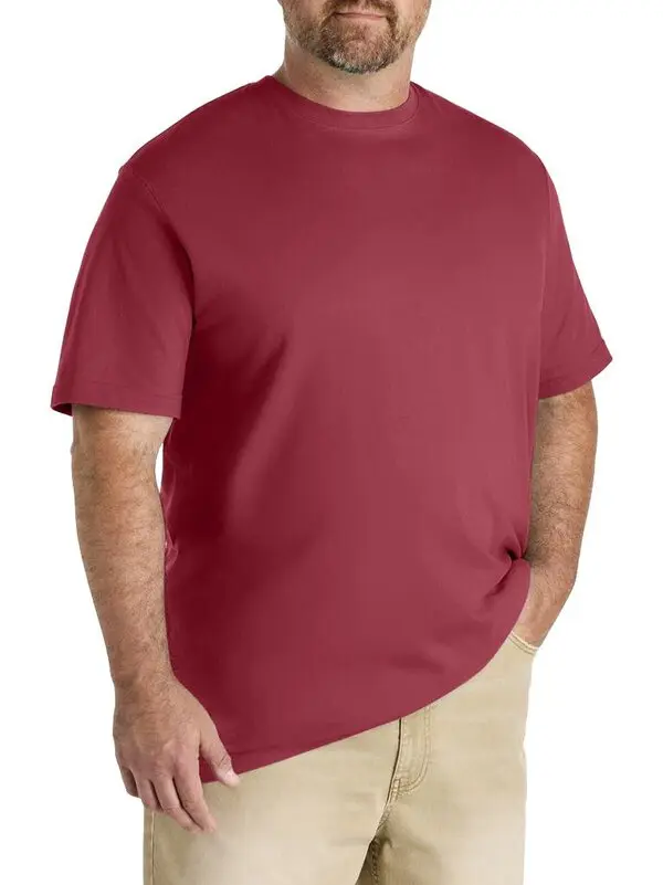 HARBOR BAY BY DXL Big & Tall Moisture-wicking Jersey T-shirt - Deep Claret