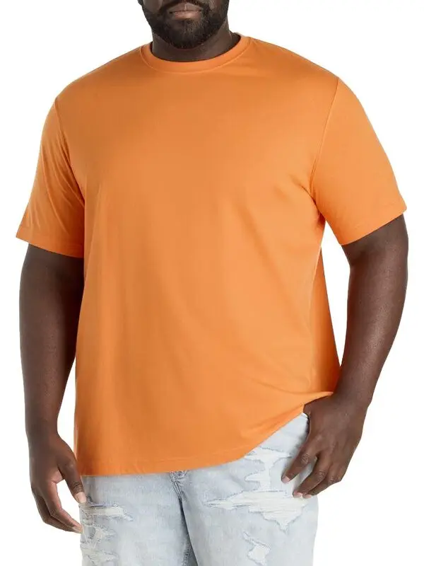 HARBOR BAY BY DXL Big & Tall Moisture-wicking Jersey T-shirt - Golden Poppy