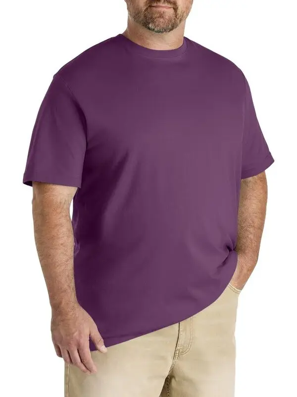 HARBOR BAY BY DXL Big & Tall Moisture-wicking Jersey T-shirt - Italian Plum
