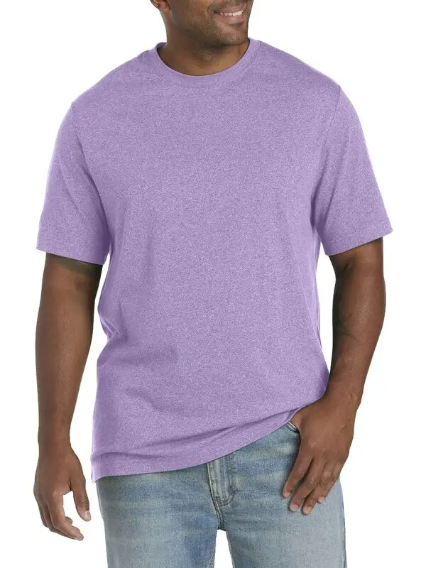 HARBOR BAY BY DXL Big & Tall Moisture-wicking Jersey T-shirt - Lavendula Heather